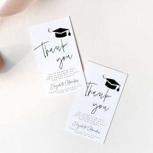 Modern Graduation Thank You Favor Tag Template, Printable Minimal Grad ...