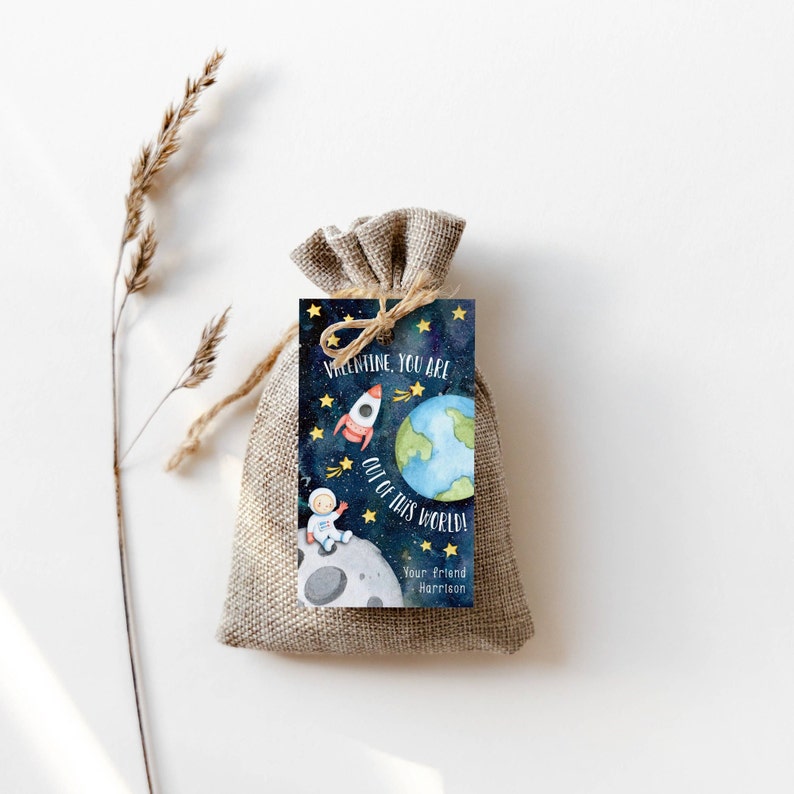 Valentine's Day Space Gift Tag Template, Printable You're Out of This ...
