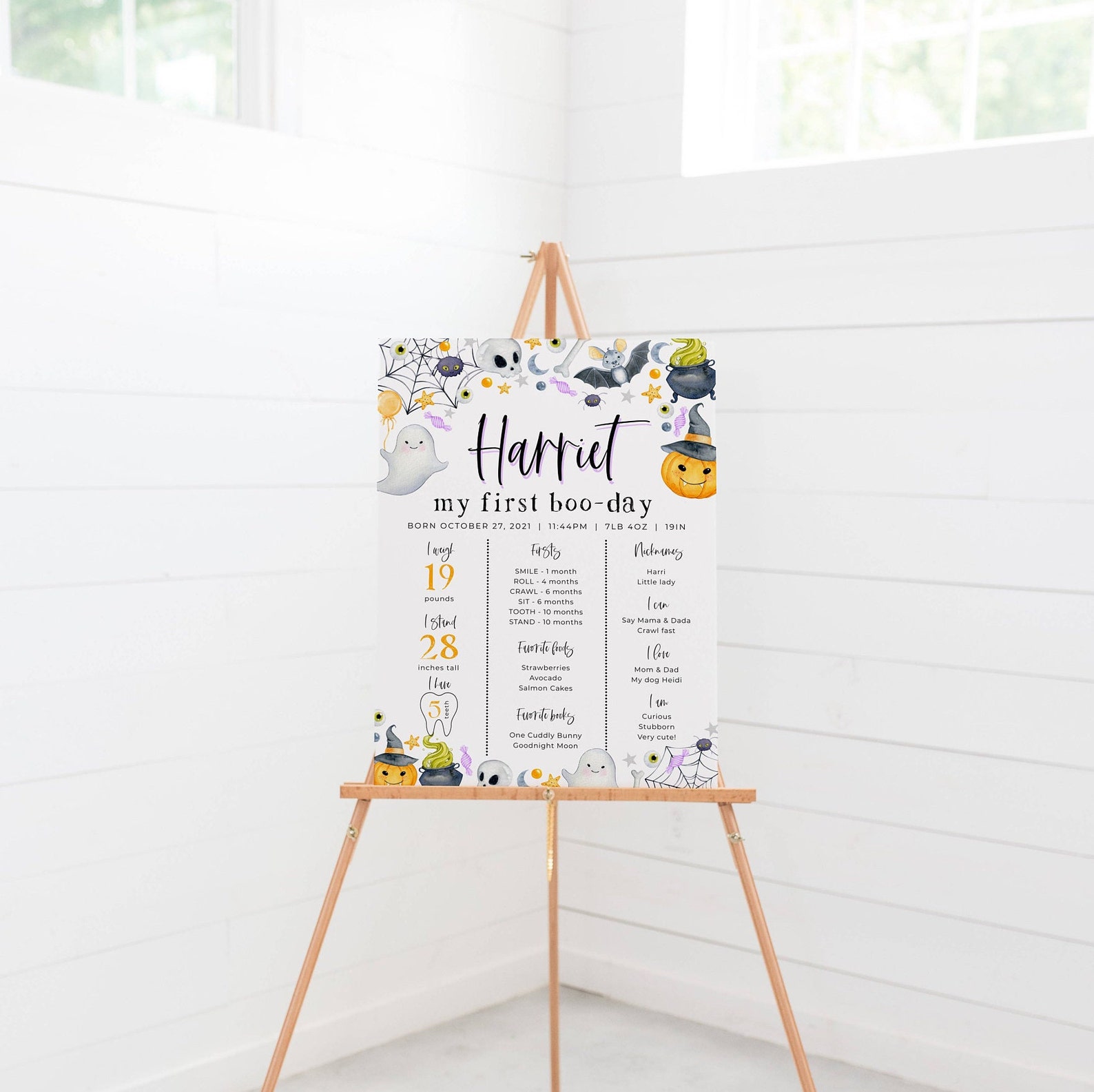 Editable Halloween Birthday Milestone Sign Template Printable - Etsy