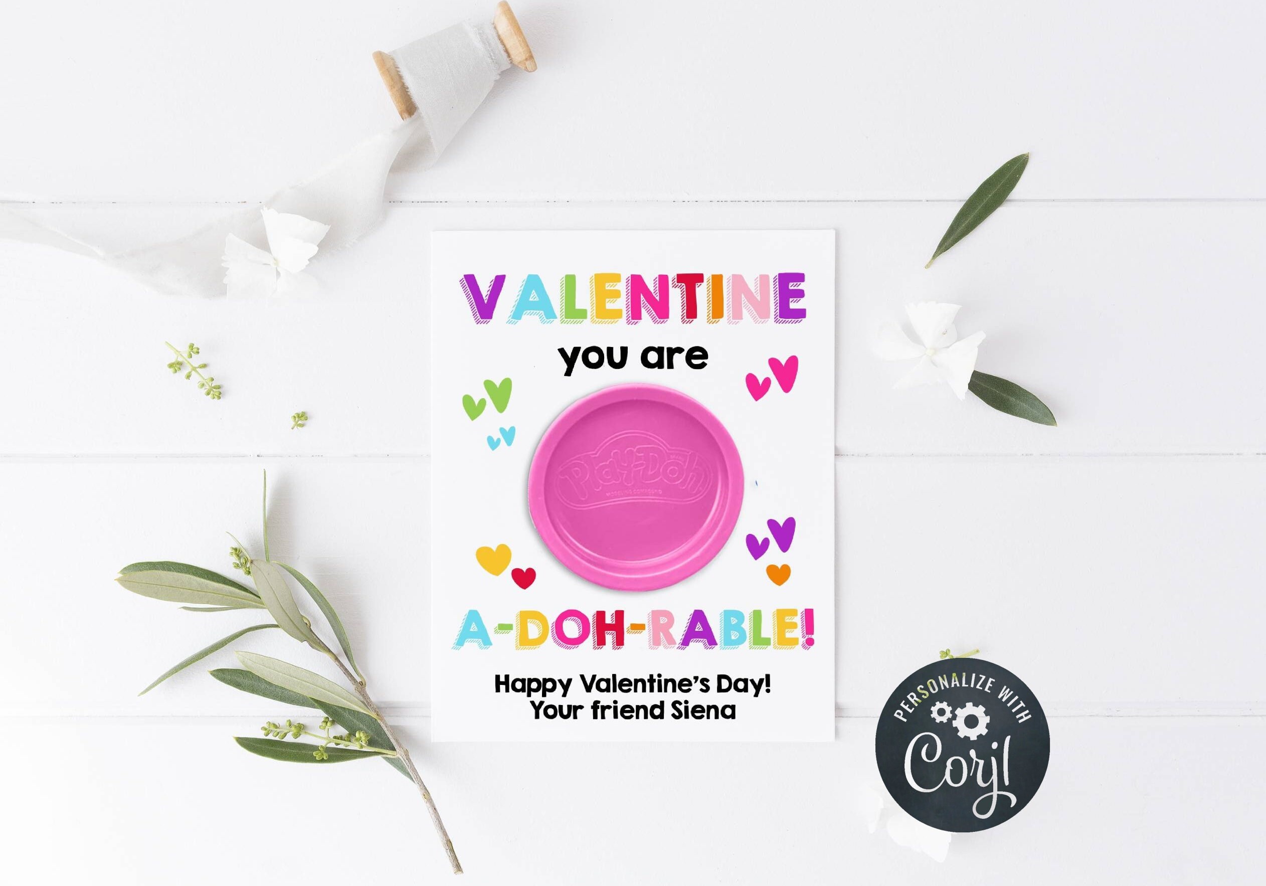 Play Dough Valentine's Day Card Template Printable - Etsy