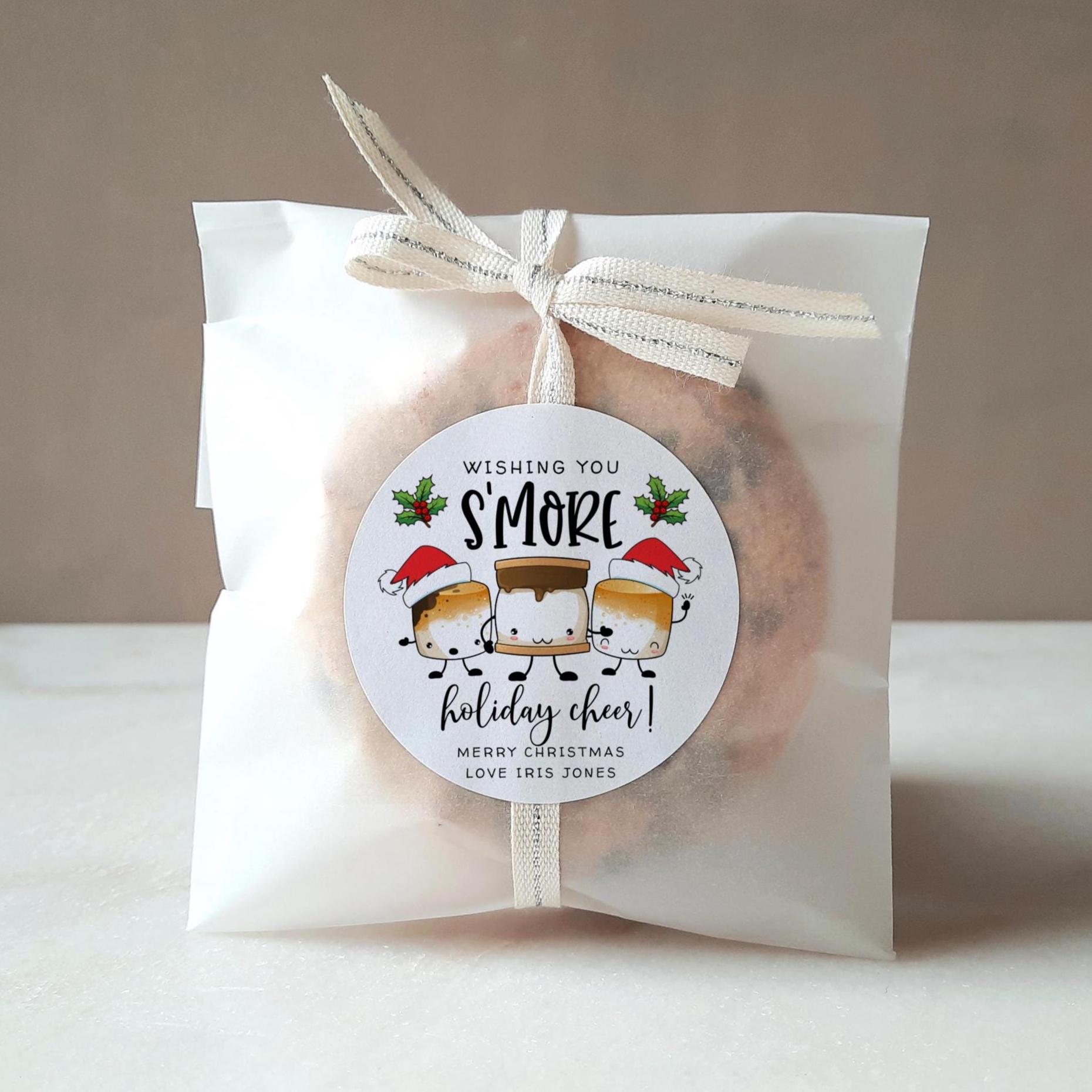 Round Christmas S'mores Favor Tag Template, Printable Wishing You S ...