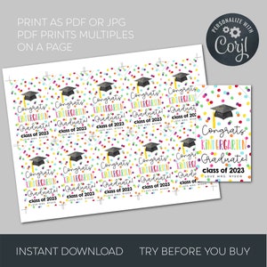 Kindergarten Graduation Gift Tag Template, Printable Congratulations ...