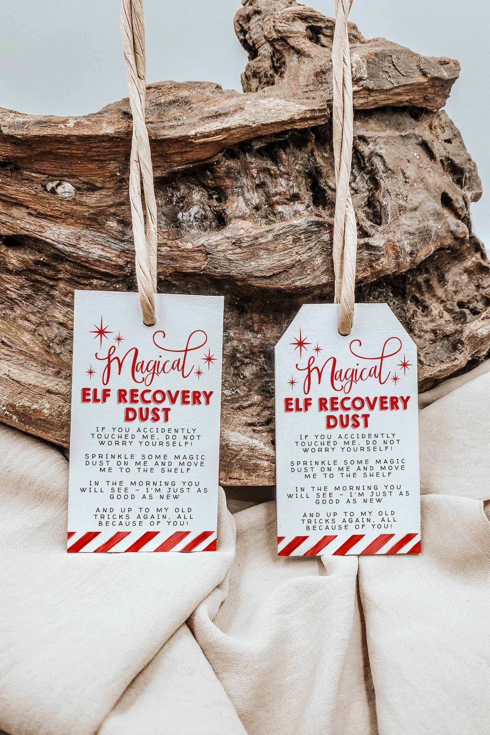 Editable Elf Recovery Dust Tag Template, Printable Magical Santa's ...