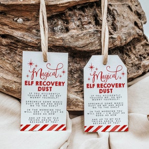 Editable Elf Recovery Dust Tag Template, Printable Magical Santa's ...