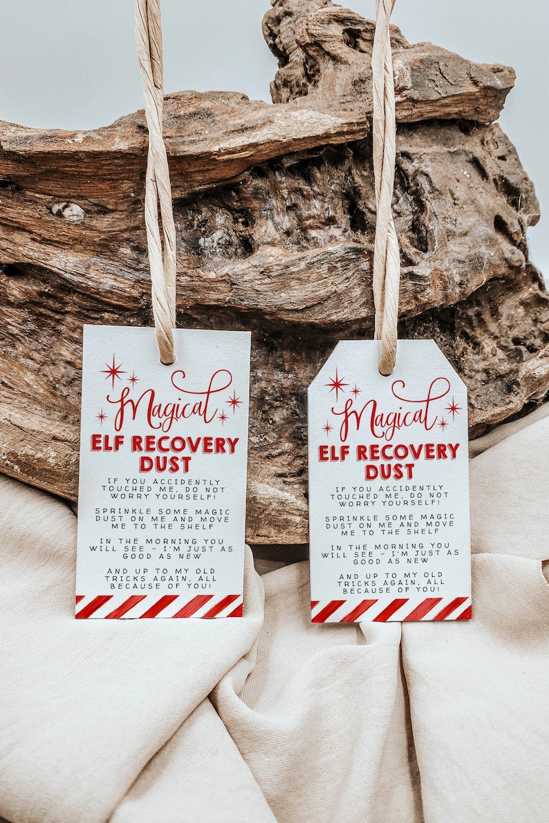 Editable Elf Recovery Dust Tag Template, Printable Magical Santa's ...