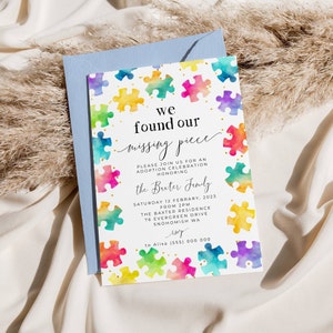 Missing Piece Adoption Announcement Template, Printable Adoption Party ...