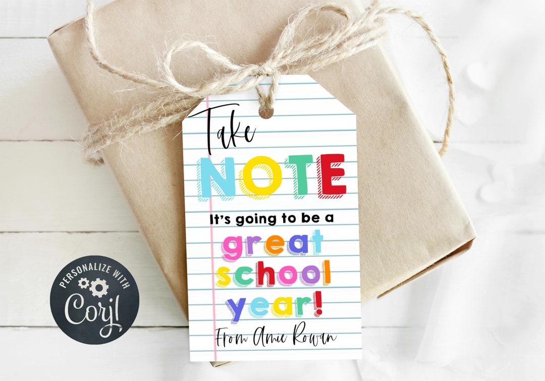 Back to School Take Note Gift Tag Template Printable Note Pad - Etsy