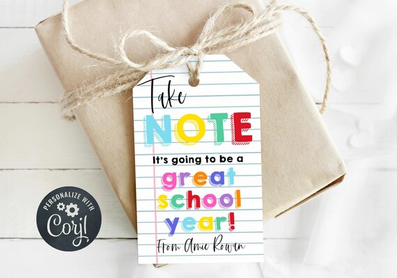 Back to School Take Note Gift Tag Template Printable Note Pad - Etsy