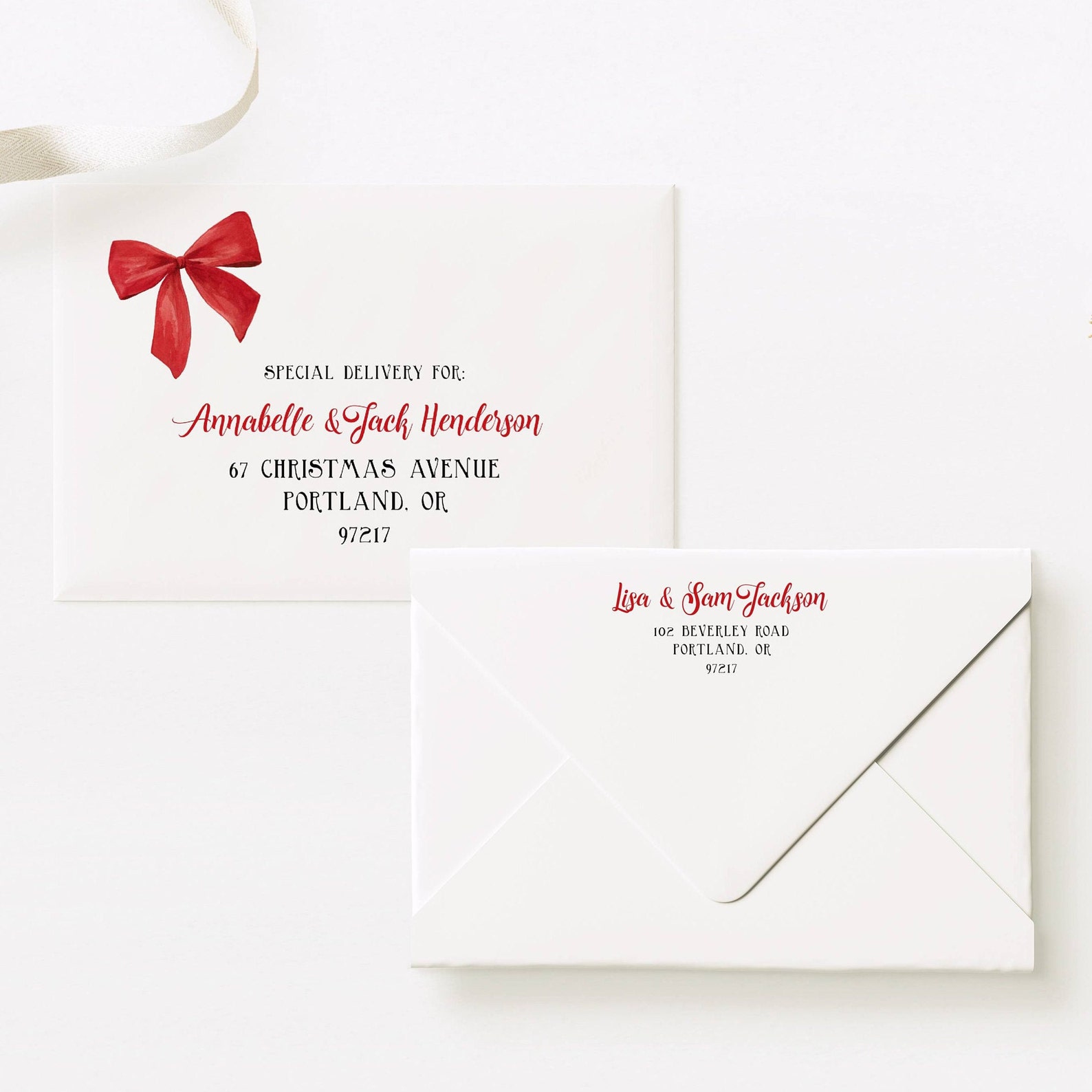 Editable Christmas Envelope Template, Printable Holiday Envelope ...