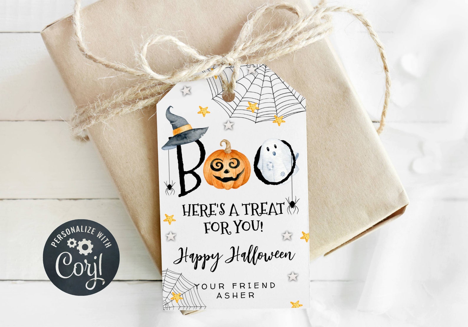 Printable Halloween Favor Tag Template Boo Gift Tags Trick - Etsy