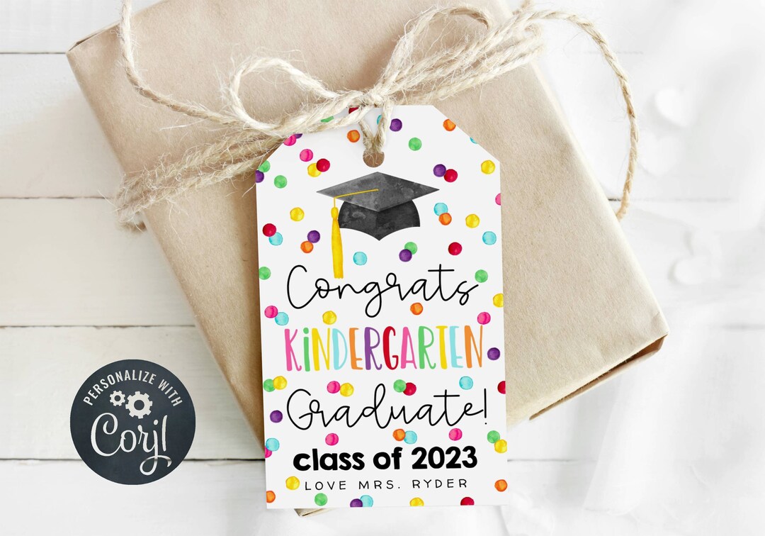 Kindergarten Graduation Gift Tag Template Printable - Etsy