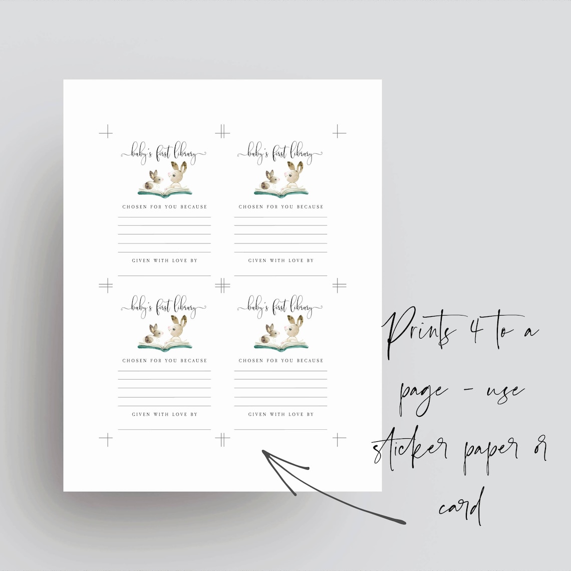 Storybook Book Plate Template, Book Themed Baby Shower, Printable ...