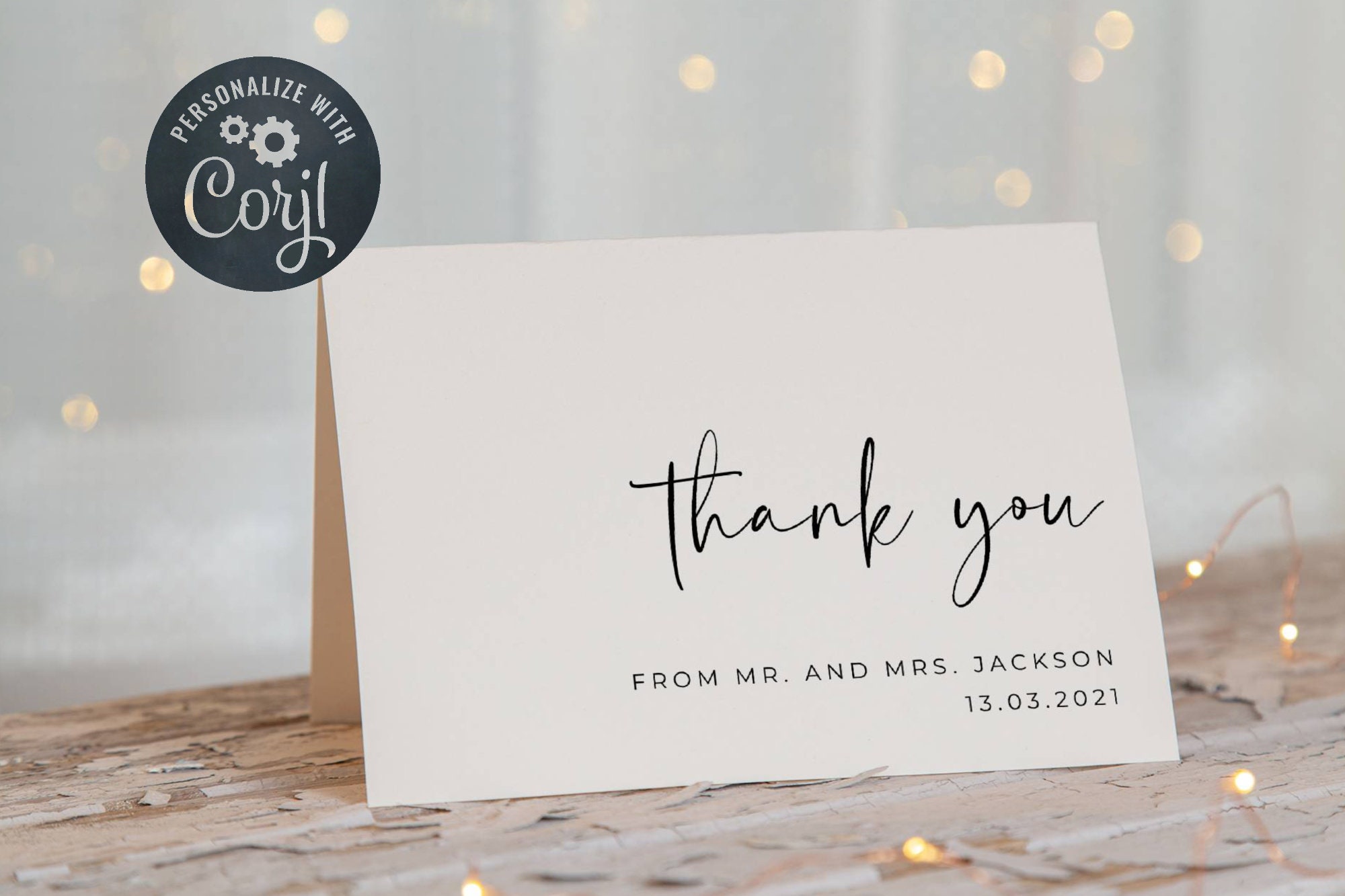 Modern Thank You Card Template Printable Thank You Note | Etsy