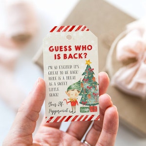 Editable Elf I'm Back Tags, Printable Elf Treat Tags, Elf Return Tag ...