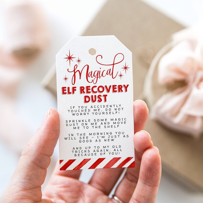 Editable Elf Recovery Dust Tag Template, Printable Magical Santa's ...