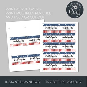 4th of July Food Card Template, Printable Stars & Stripes Buffet Tent ...