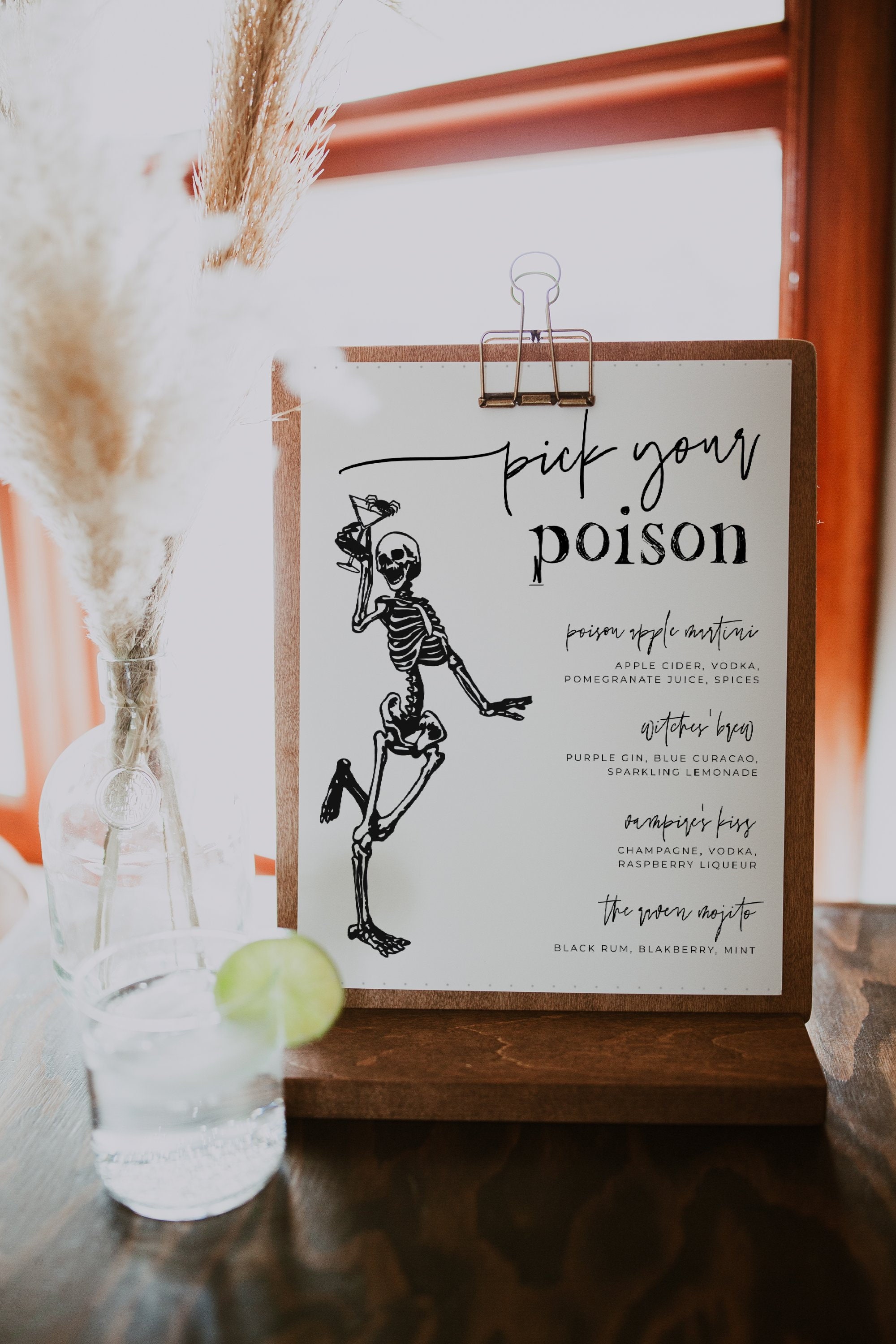 Halloween Pick Your Poison Bar Menu Template Printable Drinks - Etsy