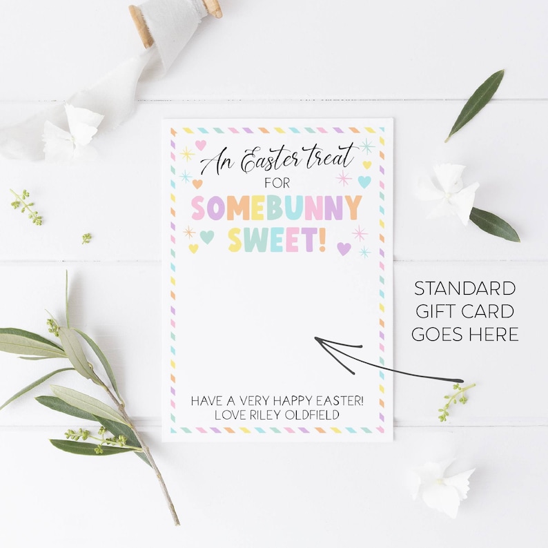 An Easter Treat for Somebunny Sweet Gift Card Holder Template ...