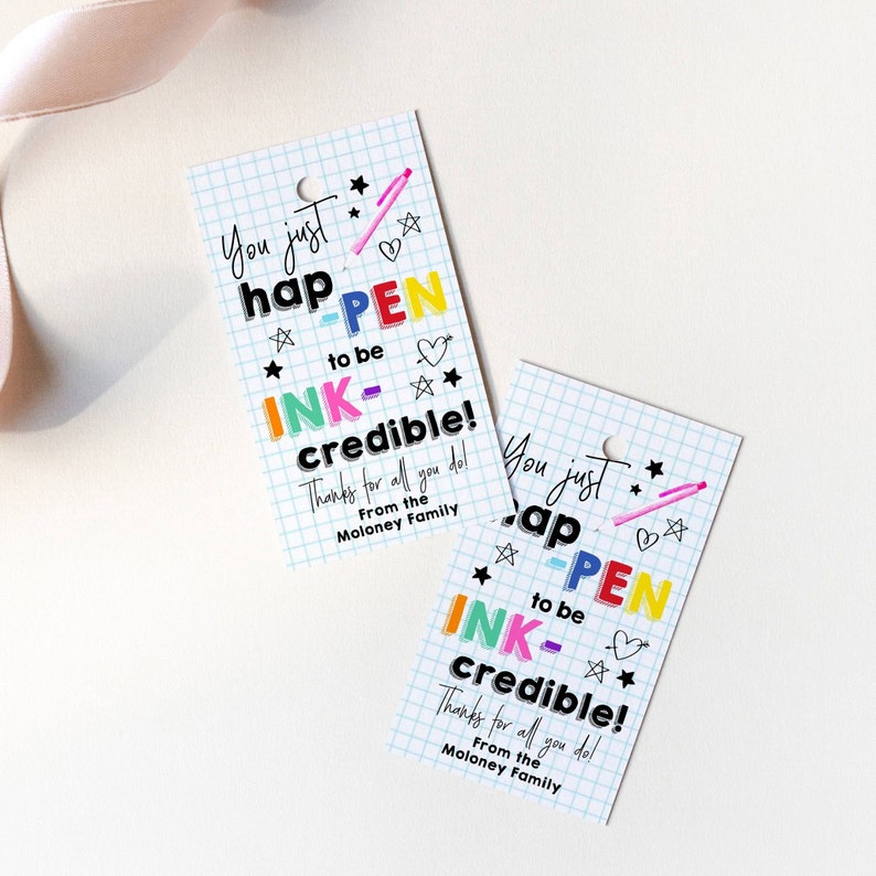 You Happen to Be Ink-credible Gift Tag Template Printable - Etsy