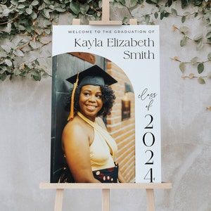 Arch Photo Graduation Welcome Sign Template, Printable Modern Class of ...