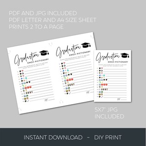 Graduation Emoji Pictionary, Printable Graduate Emoji Guessing Game ...