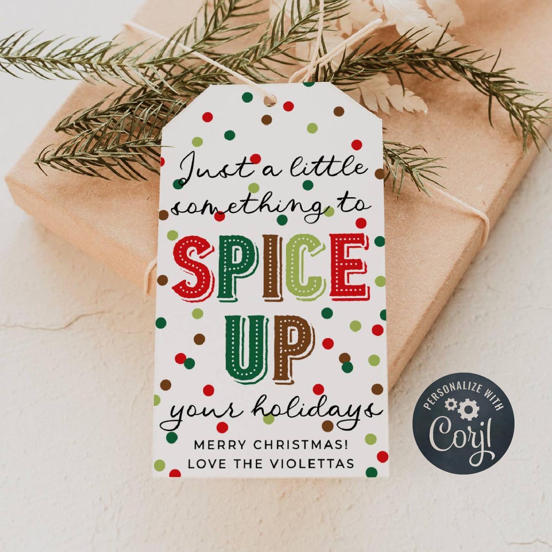 Spice up Your Holiday Gift Tag Template, Printable Christmas Seasoning ...