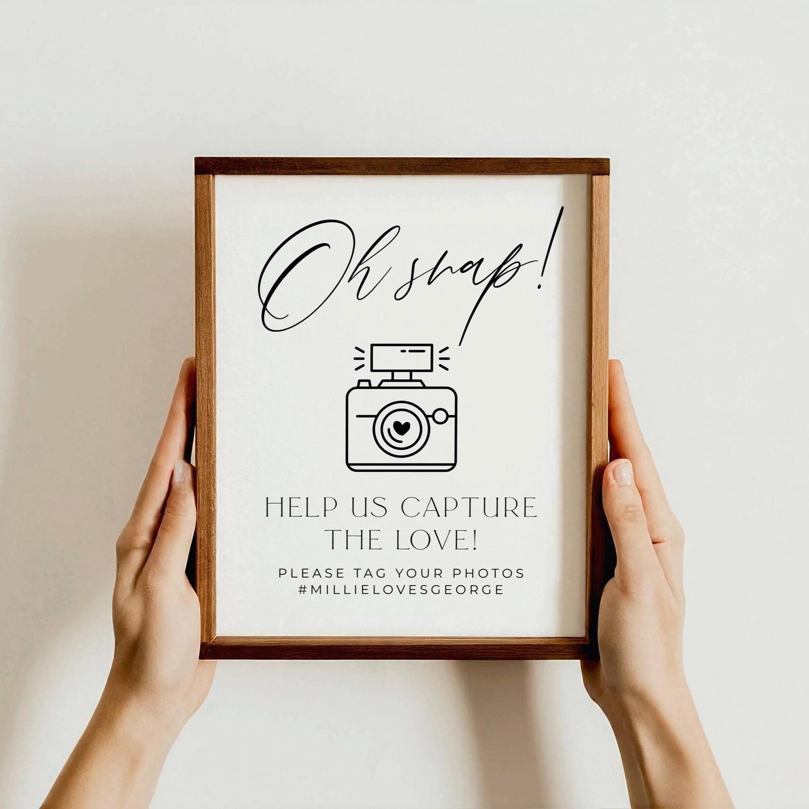 Oh Snap Wedding Hashtag Sign Template, Printable Snapchat Tag Your ...