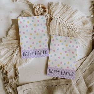 Printable Easter Eggs Mini Cookie Card, Colorful Easter Eggs Cookie Tag ...