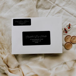 Halloween Gothic Wedding Address Label Template, Printable Black ...