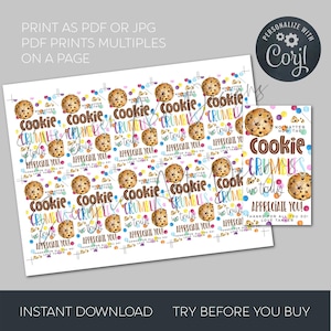 No Matter How the Cookie Crumbles Gift Tag Template, Printable Teacher ...