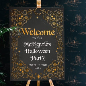 Halloween Party Welcome Sign Template Printable Spooky - Etsy
