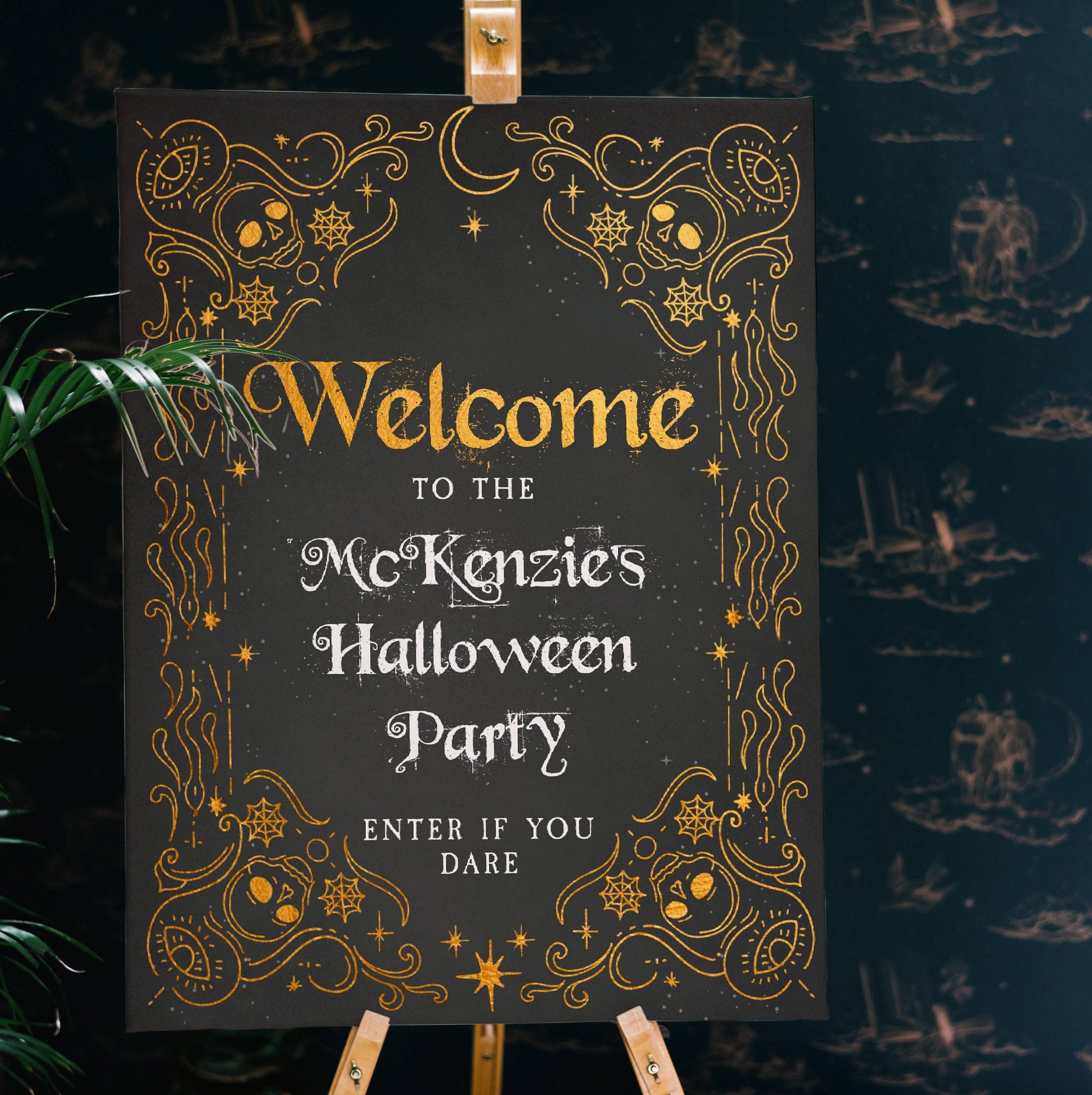 Halloween Party Welcome Sign Template Printable Spooky - Etsy