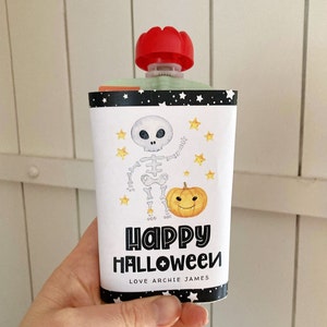 Printable Halloween Skeleton Pouch Wrapper Template, Cute Applesauce ...