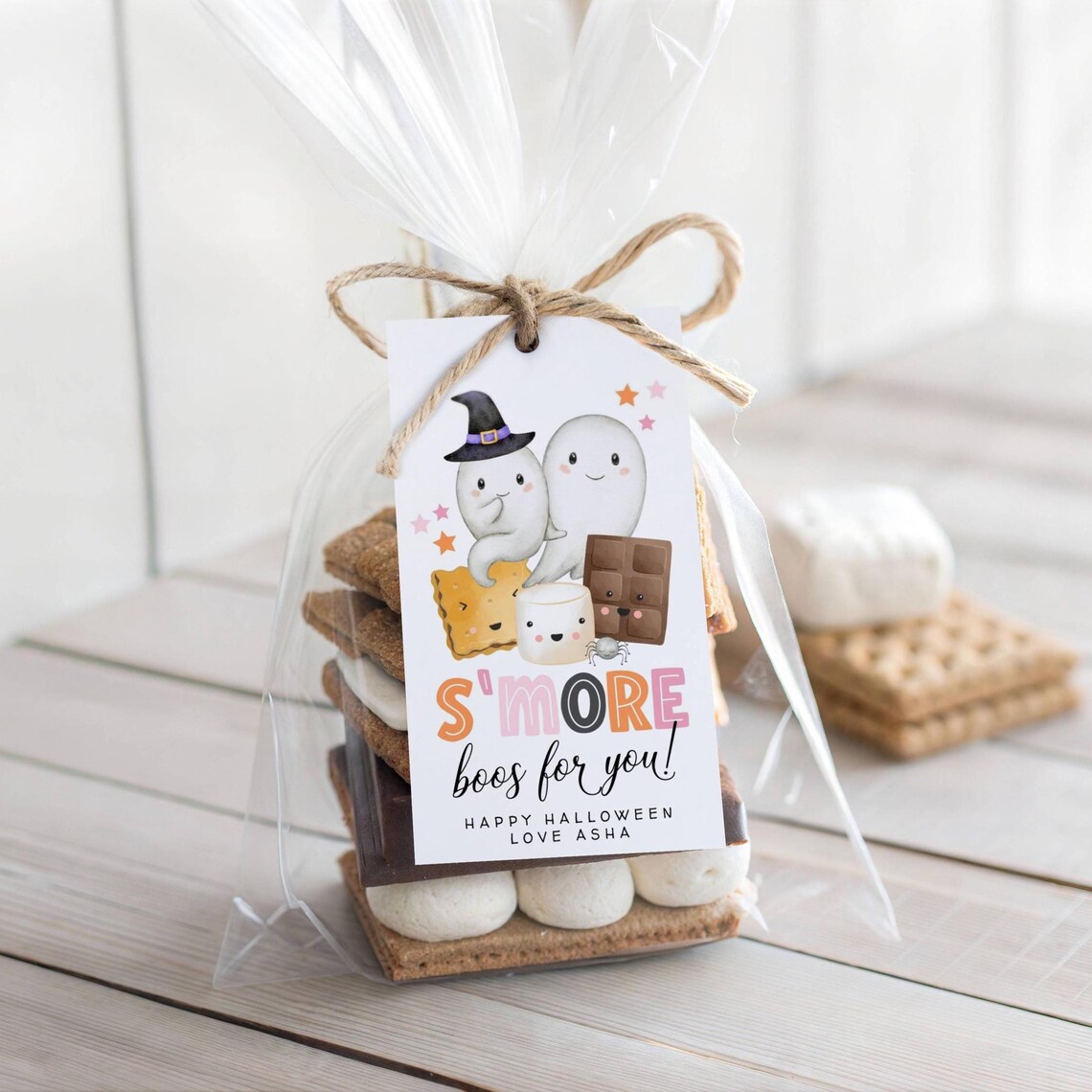 Halloween S'more Boos for You Gift Tag Template, Printable Ghost Smores ...