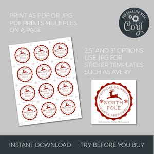 North Pole Official Delivery Gift Tag Template, Printable Santa Claus ...