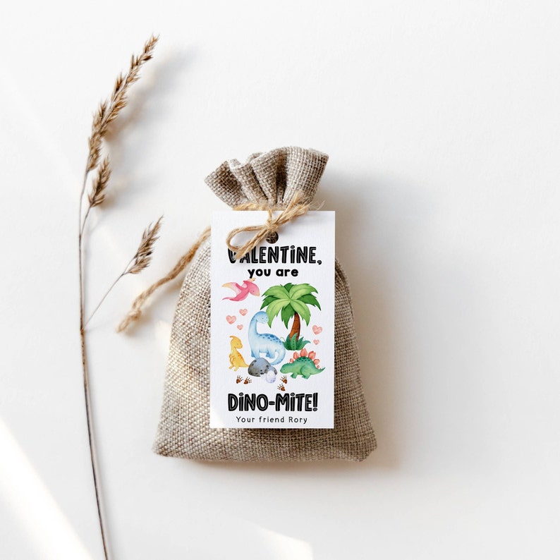 Dinosaur Valentine Gift Tag Template Printable You Are - Etsy