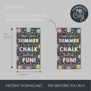 Summer Chalk Gift Tag Template, Printable Last Day of School Year ...