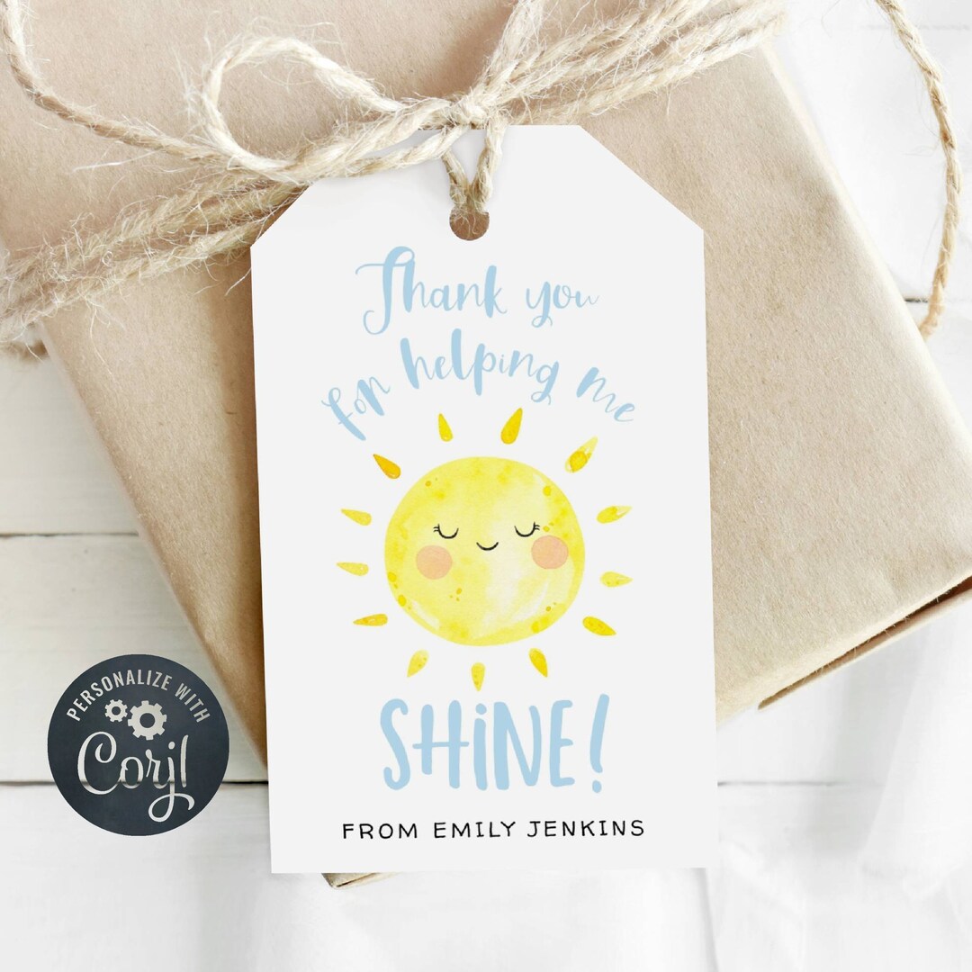 Printable Teacher Appreciation Gift Tag Template, Thank You for Helping ...
