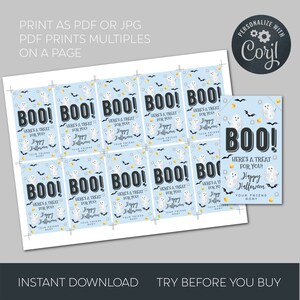 Editable Halloween Favor Tag Template, Printable Boo Gift Tags ...