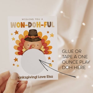Thanksgiving Play Doh Card Template, Printable Won-doh-ful Cute Turkey ...