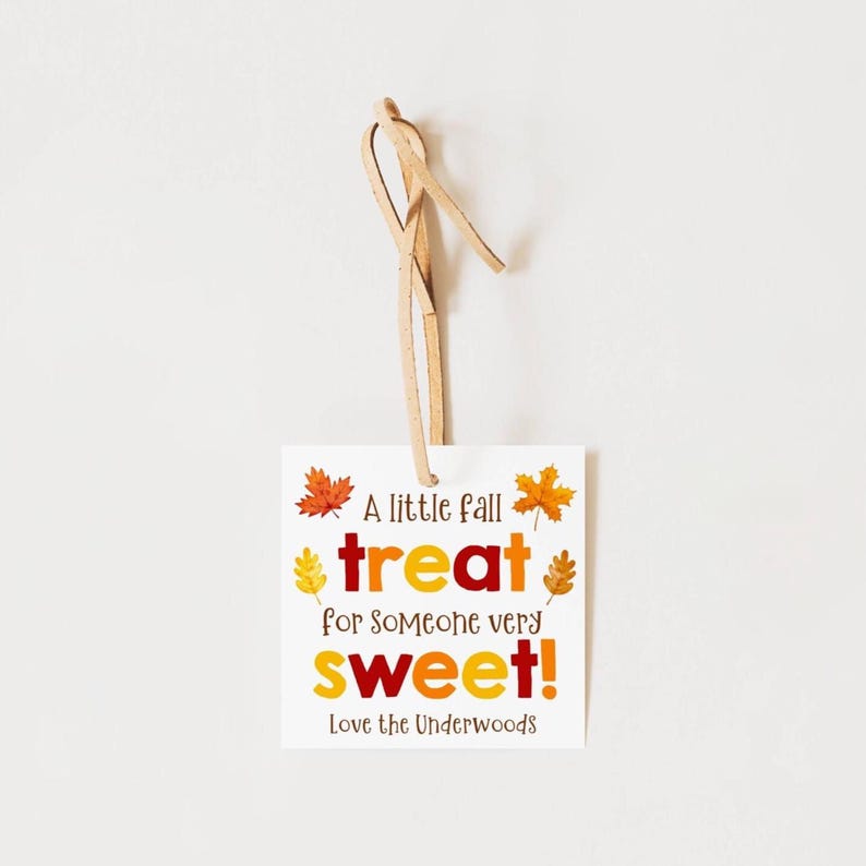 Fall Treat for Someone Sweet Square Favor Tag Template, Printable ...