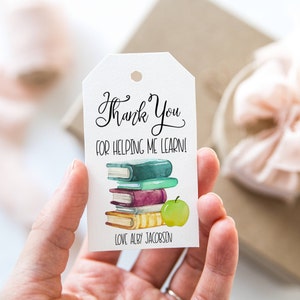 Printable Teacher Appreciation Gift Tag Template, Thank You for Helping ...