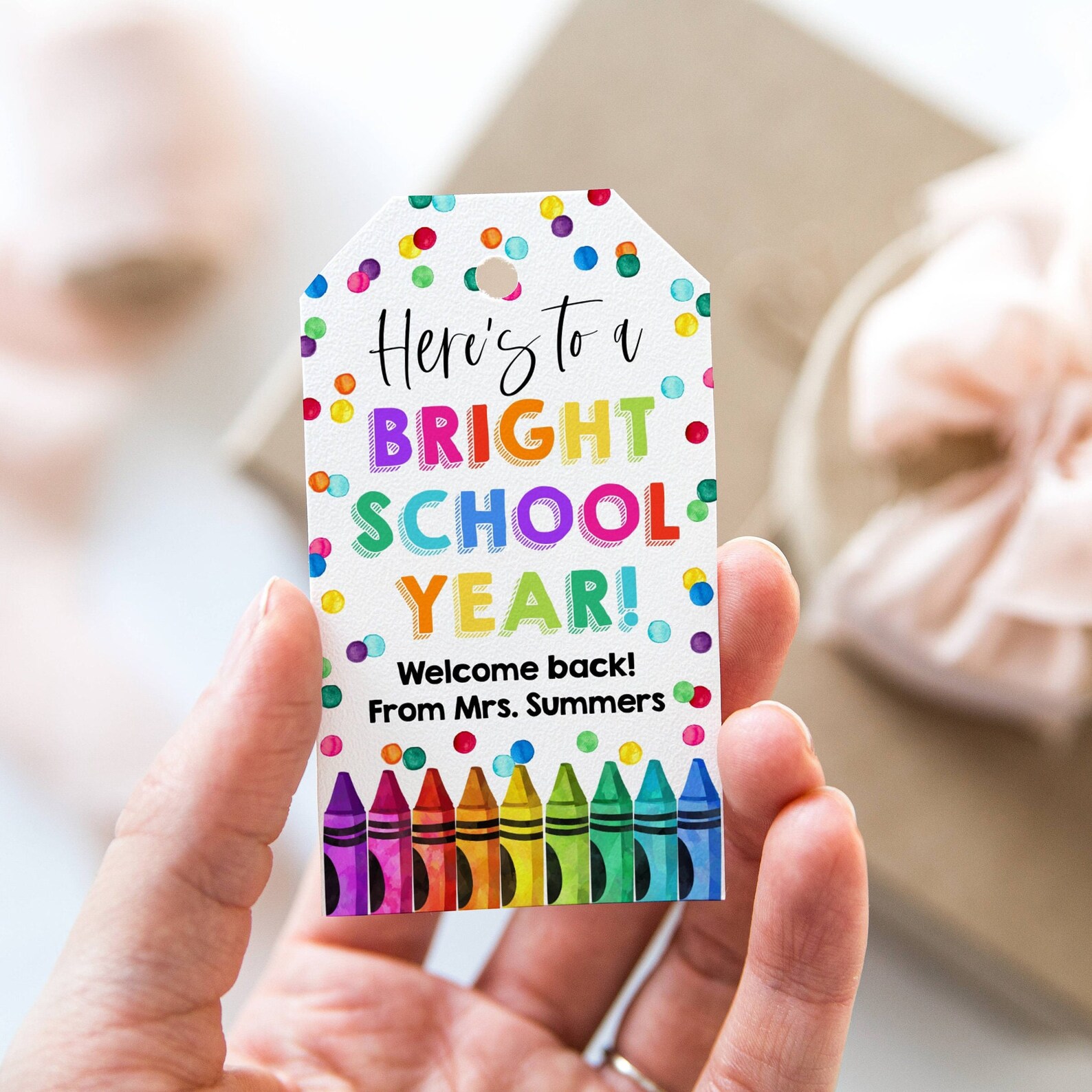 Here's to A Bright School Year Gift Tag Template, Printable Back to ...