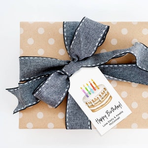 Printable Happy Birthday Gift Tag Template, Birthday Cake and Candles ...