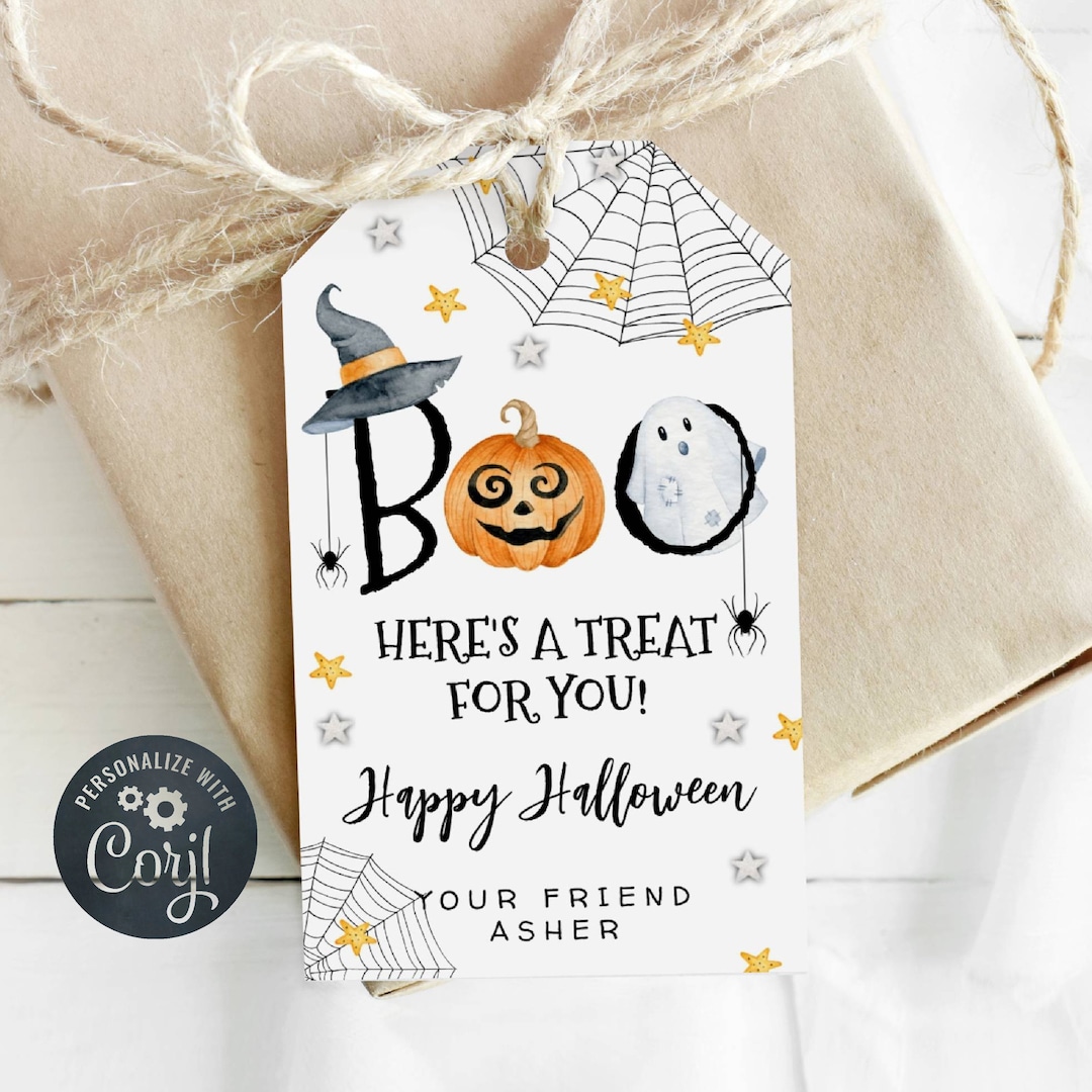 Printable Halloween Favor Tag Template, Boo Gift Tags, Trick or Treat ...