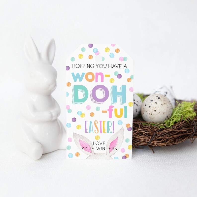 Easter Play Dough Gift Tag Template, Printable Woh-doh-ful Favor Tag ...