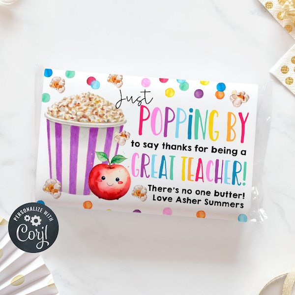 Teacher Appreciation Popcorn - Etsy