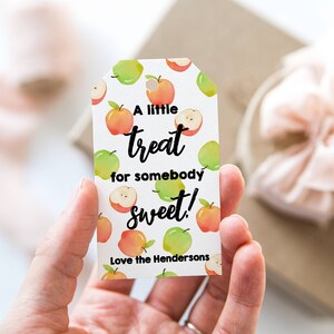 Apple Gift Tag Template, Printable Apples Favor Tag, Editable Sweet ...