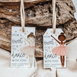 Dance Class Christmas Gift Tag Template, Printable Holiday Ballet ...