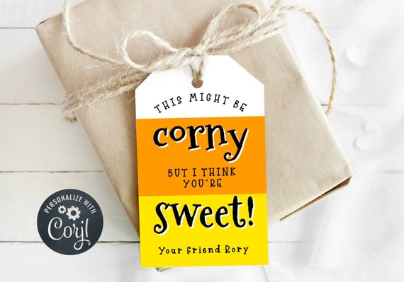 Halloween Candy Corn Gift Tag Template Printable Halloween - Etsy